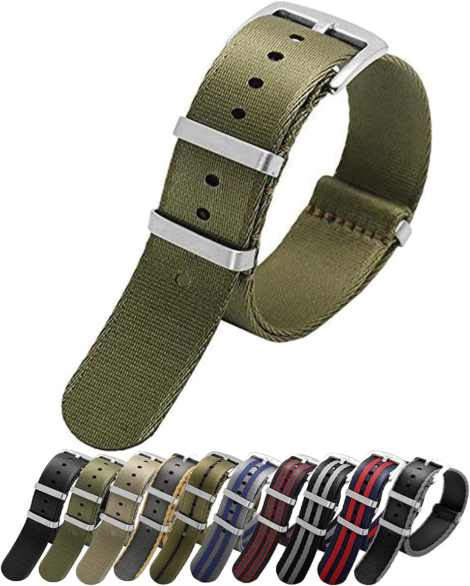Amazon.com: Strapseeker Superior Nylon Seatbelt Watch Strap - Top-notch ...