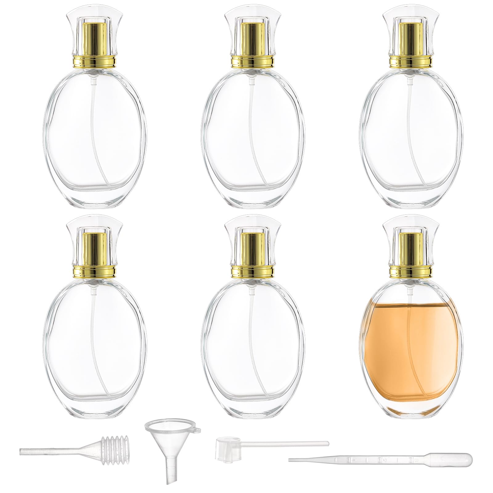 Amazon.com: Mezchi 6 Pack Refillable Spray Perfume Bottle, 50ml/1.7 OZ ...