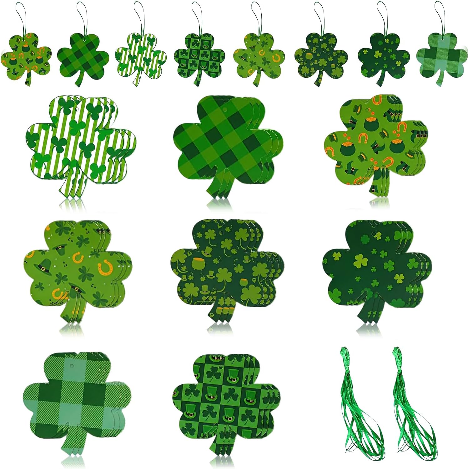 Amazon.com: 24Pcs Wooden Irish Shamrocks Decorations St Patrick's Day ...
