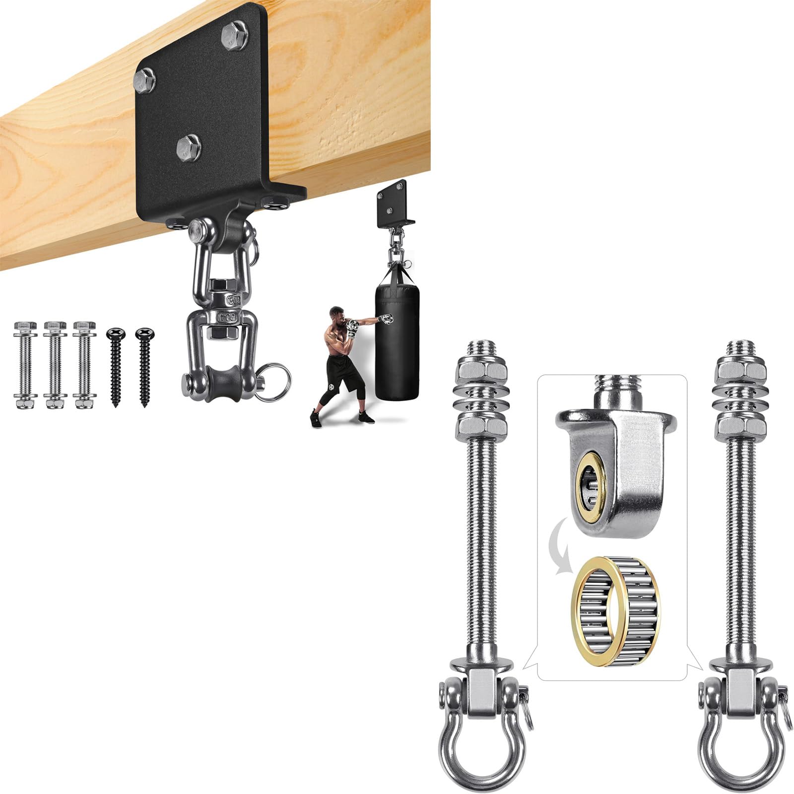 Amazon.com: BeneLabel Heavy Duty Swing Hangers & Punching Bag Hanger ...