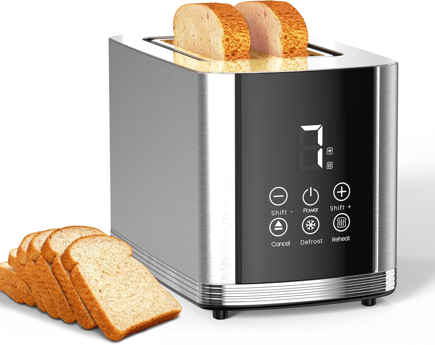 Amazon.com: Sejoy Toaster 2 Slice with 1.5in Extra-Wide Slot, Stainless ...
