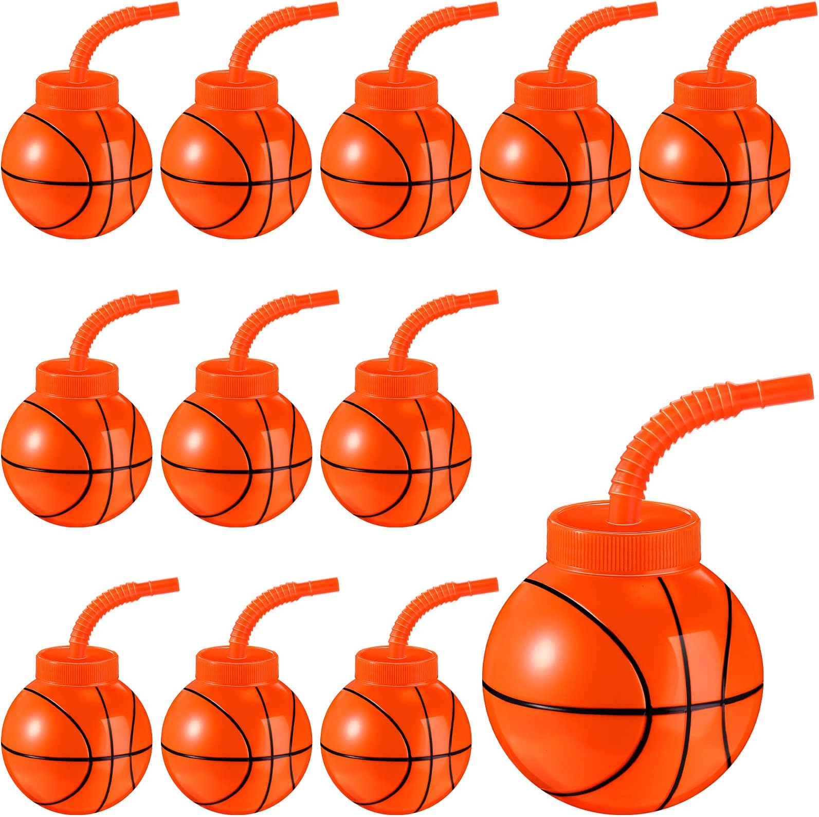 Amazon.com | Maxcheck 24 Pieces Stadium Cups 24 oz Basketball Plastic ...