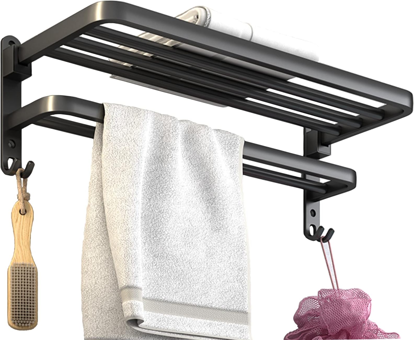 Amazon.com: Towel Racks for Bathroom Wall Mounted with Towel Bar and ...