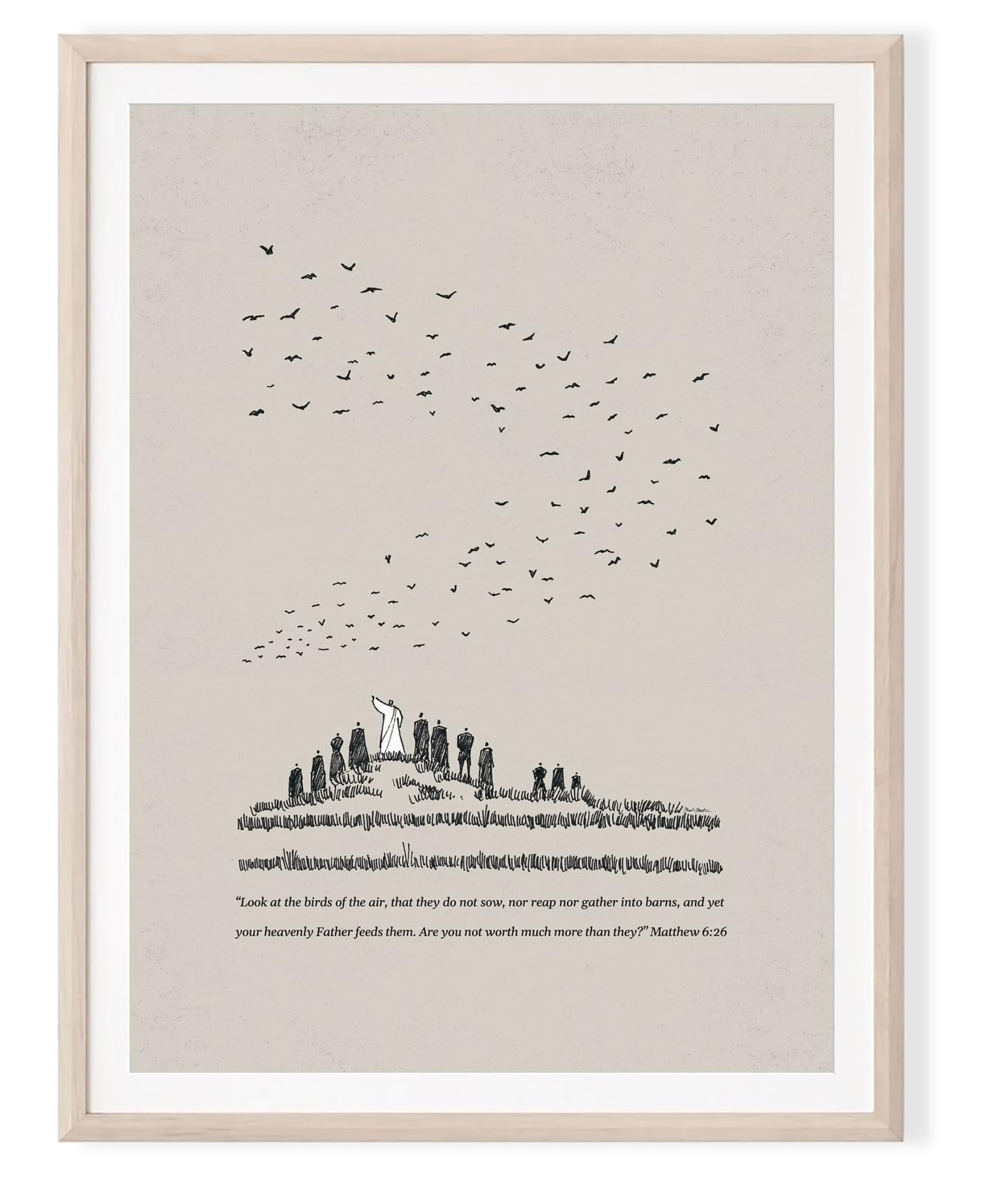 Amazon.com: Nocta Christian Wall Art Poster | Matthew 6:26 | 11x14 ...
