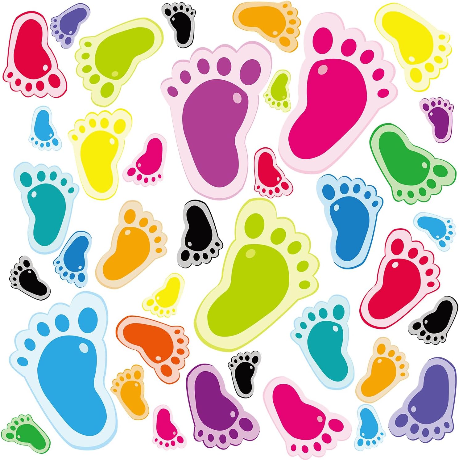 Amazon.com: DEIKOKA Colorful Footprint Wall Sticker Foot Steps Floor ...