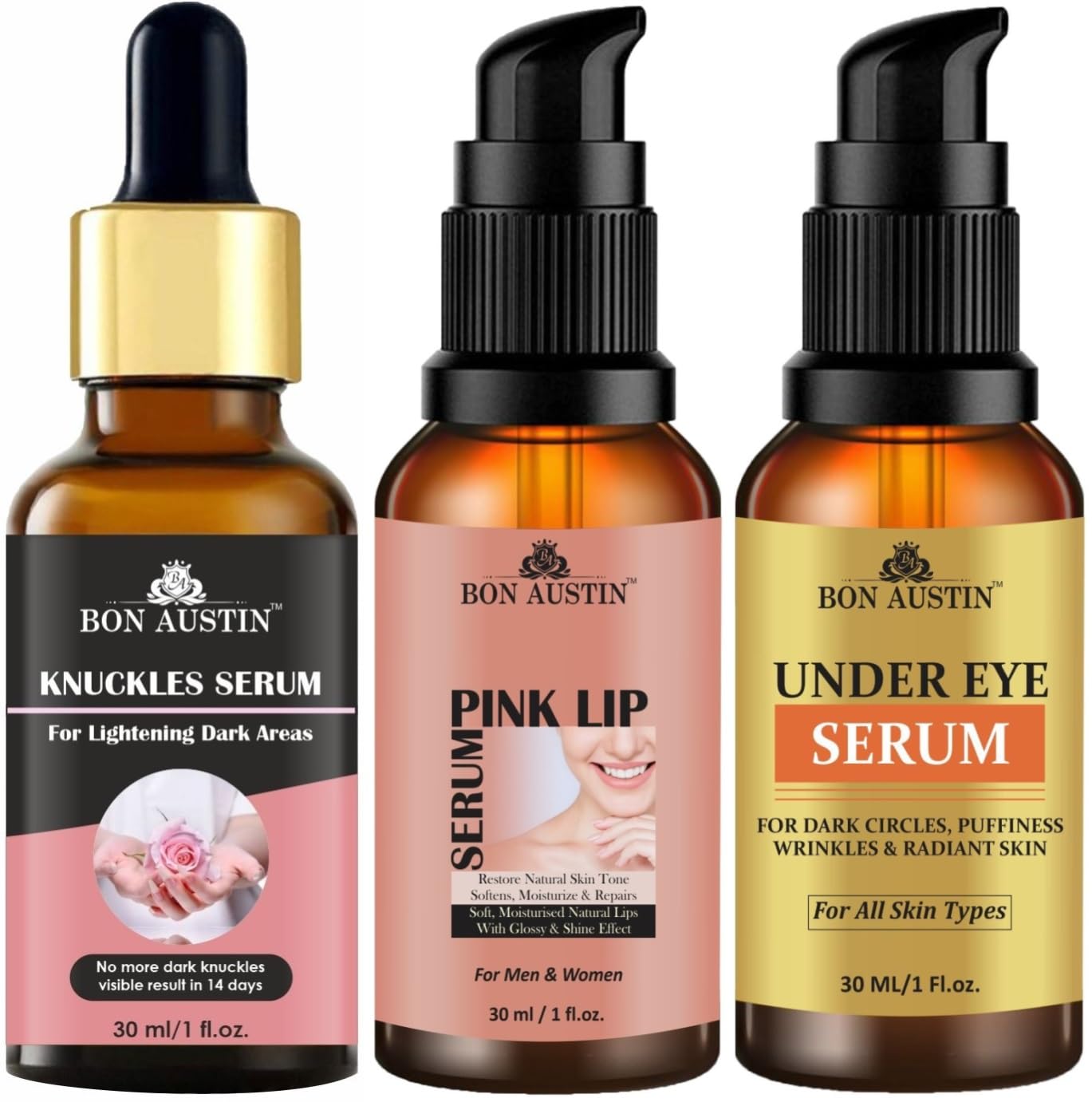 Bon Austin Knuckle Skin Whitening Serum & Pink Lip Serum - Softens ...