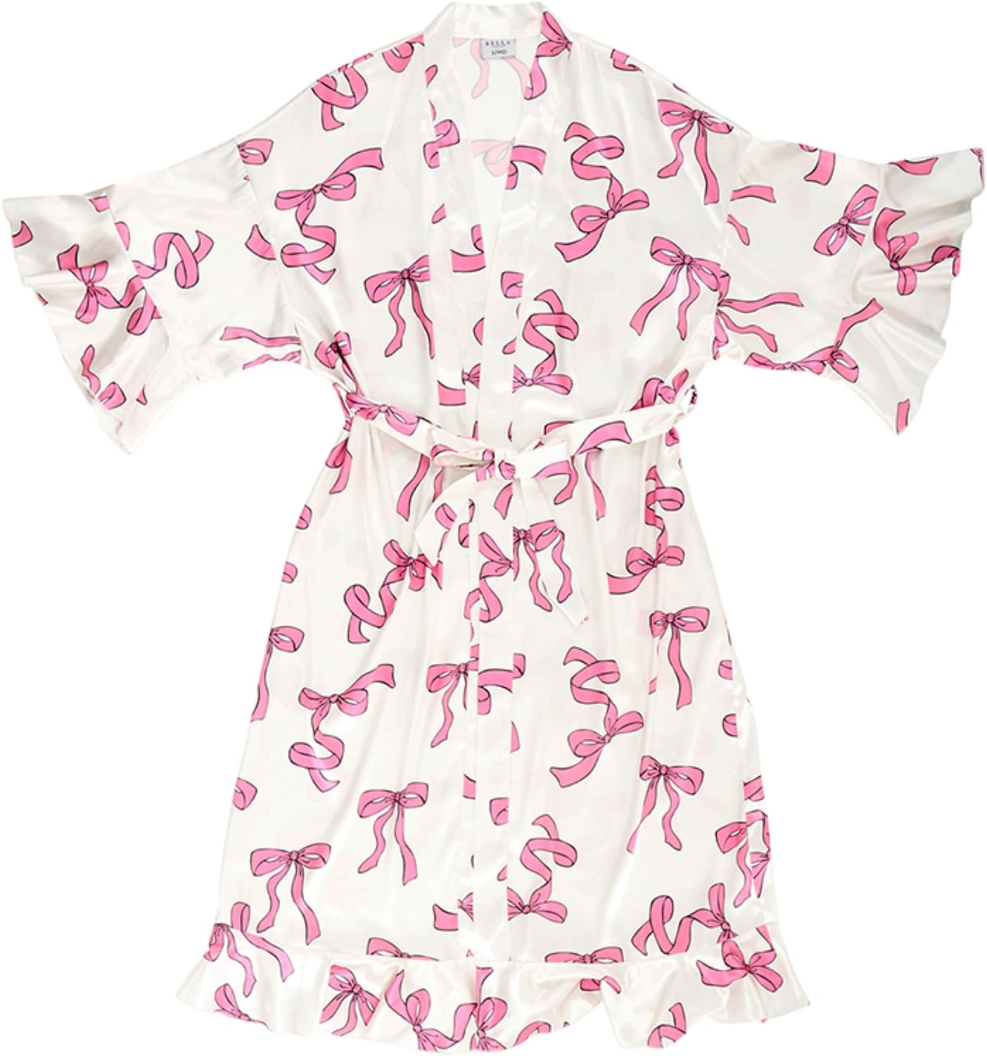 Amazon.com: Bella Sleep + Spa Satin Robes for Women Long Kimono Ruffled ...