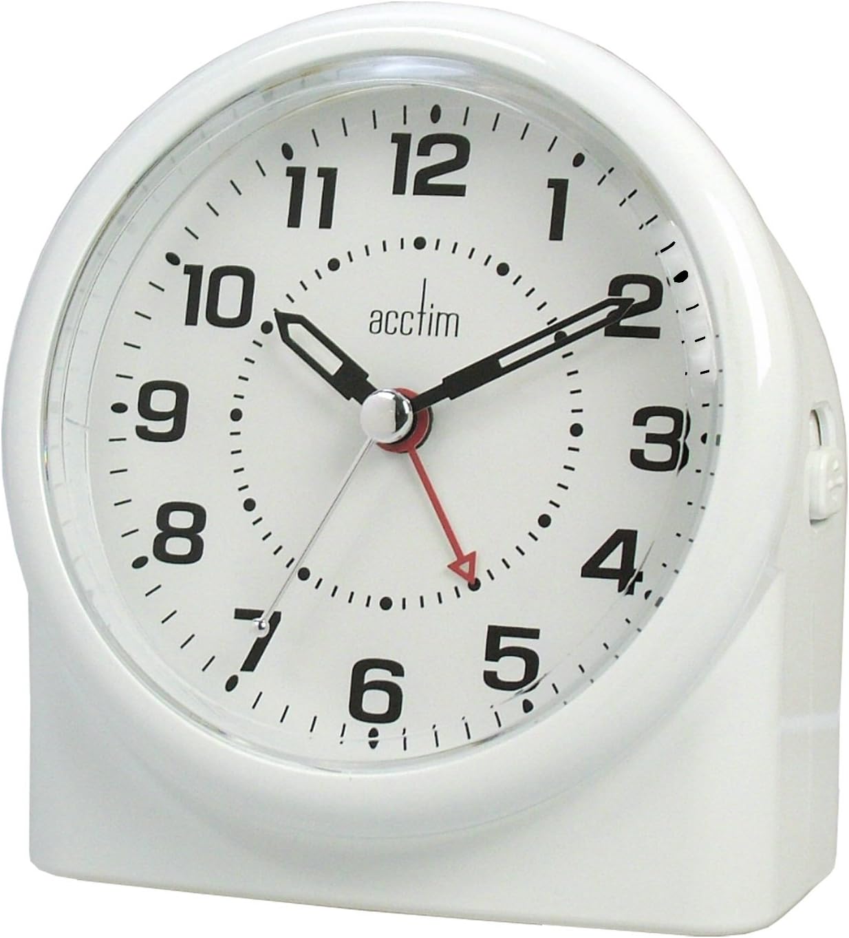Acctim Grace Non-Ticking Sweep Analogue Bedroom Alarm Clock White ...