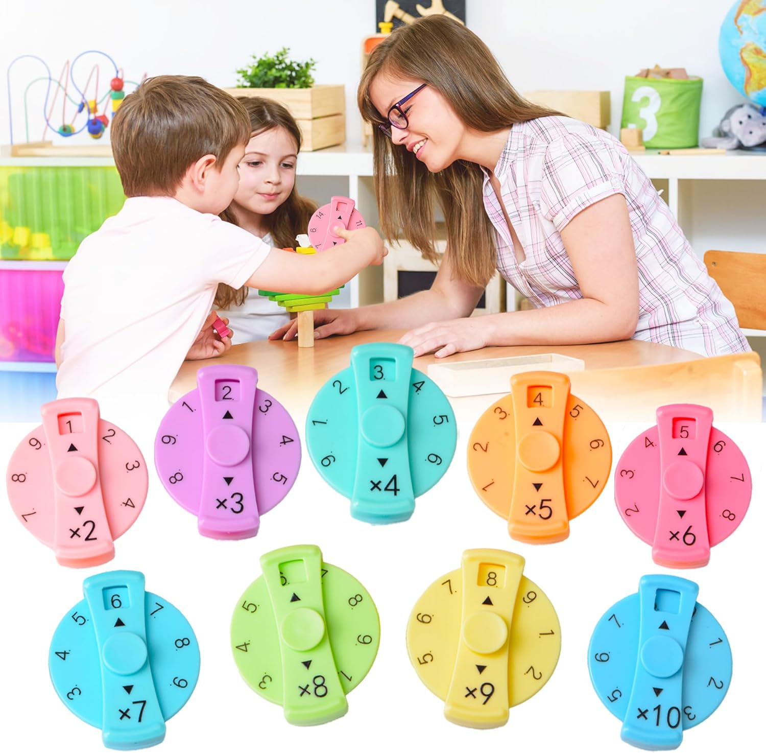 Amazon.com: HICYOO Math Fidget Spinners, 9PCS Math Facts Fidget Spinner ...