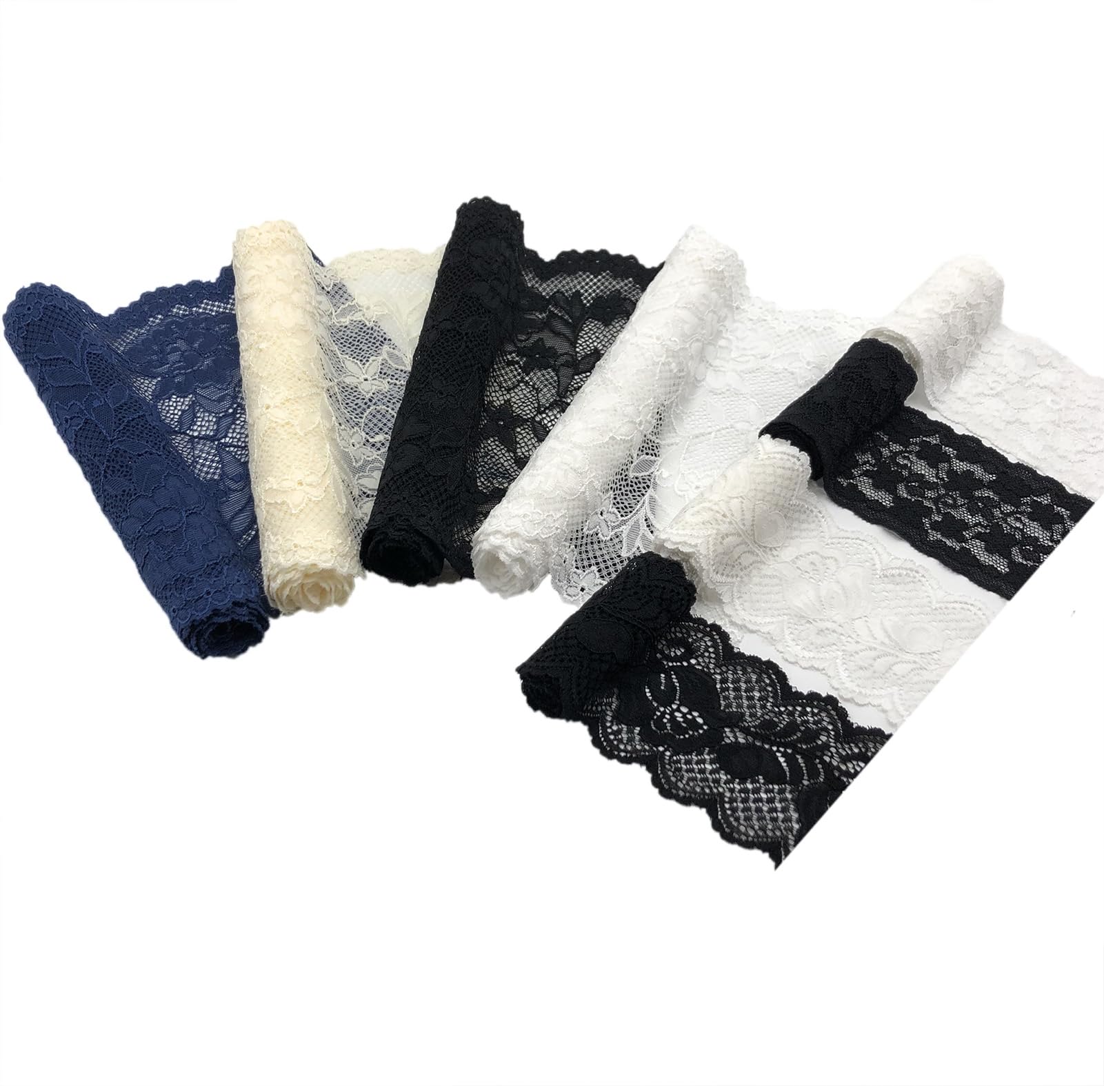 Amazon.com: LUMKET 1-6 Inches Assorted Embroidery Floral Stretchy Lace ...