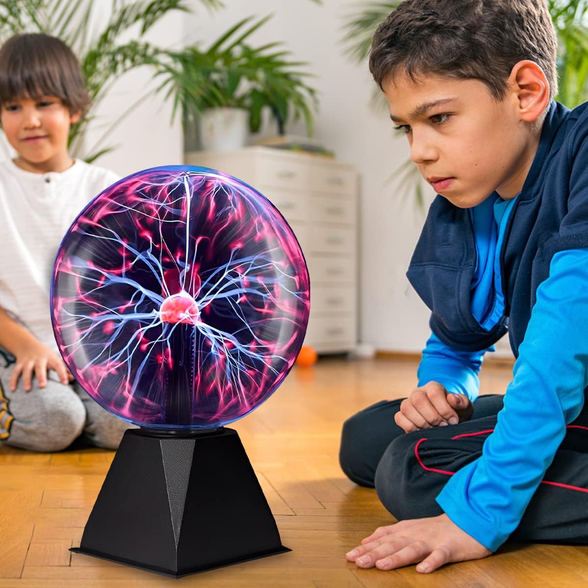 Plasma Ball Light 4/6inch Glass Plasma Ball Lamp Voice Control ...