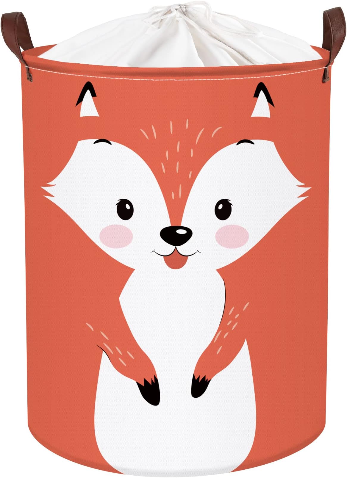 LATERN Cotton Rope Laundry Basket, Orange Fox Foldable Storage Baskets ...