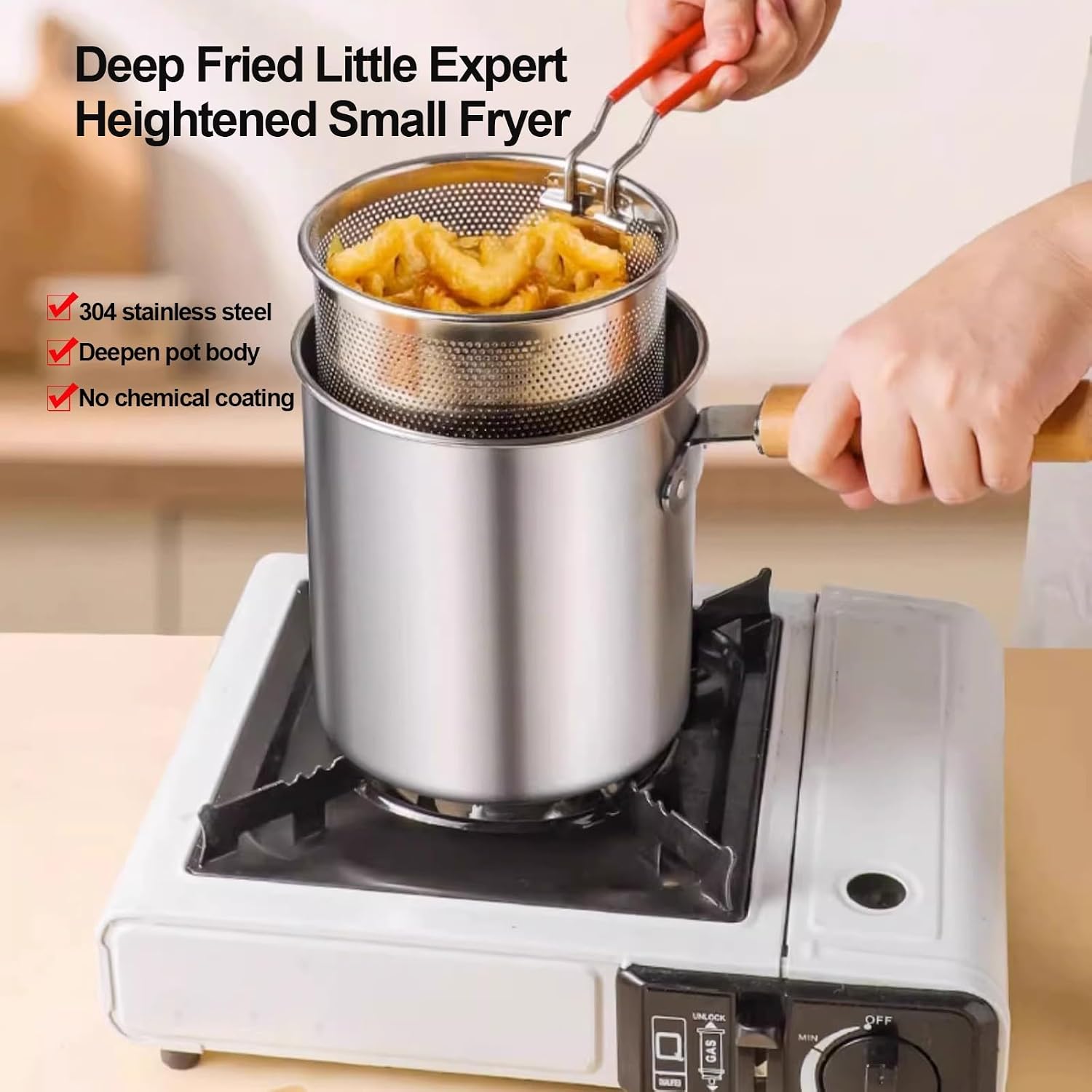 Freidora de acero inoxidable 304, freidora Tempura, freidora con ...
