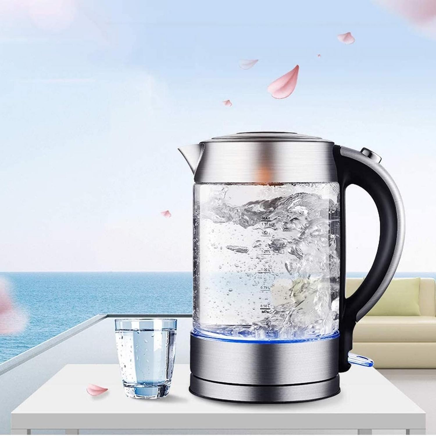 Amazon.com: Electric Kettle, Glass, 1.7L Eco Water Kettle with ...