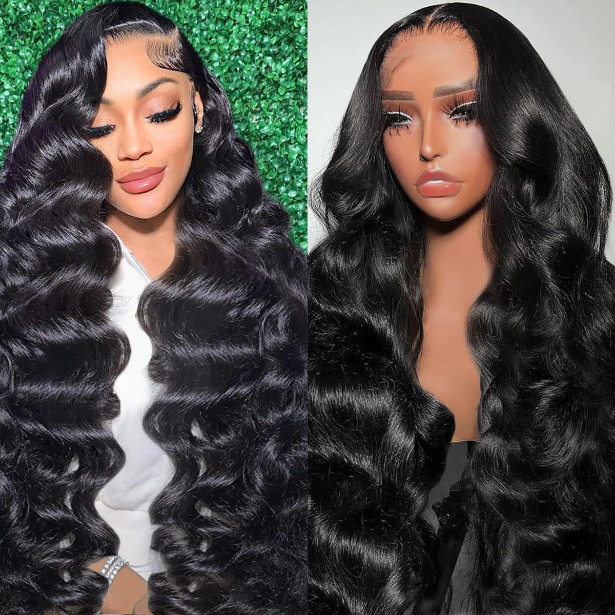 Amazon.com : 36 Inch Body Wave Lace Front Wigs Human Hair 180% Density ...