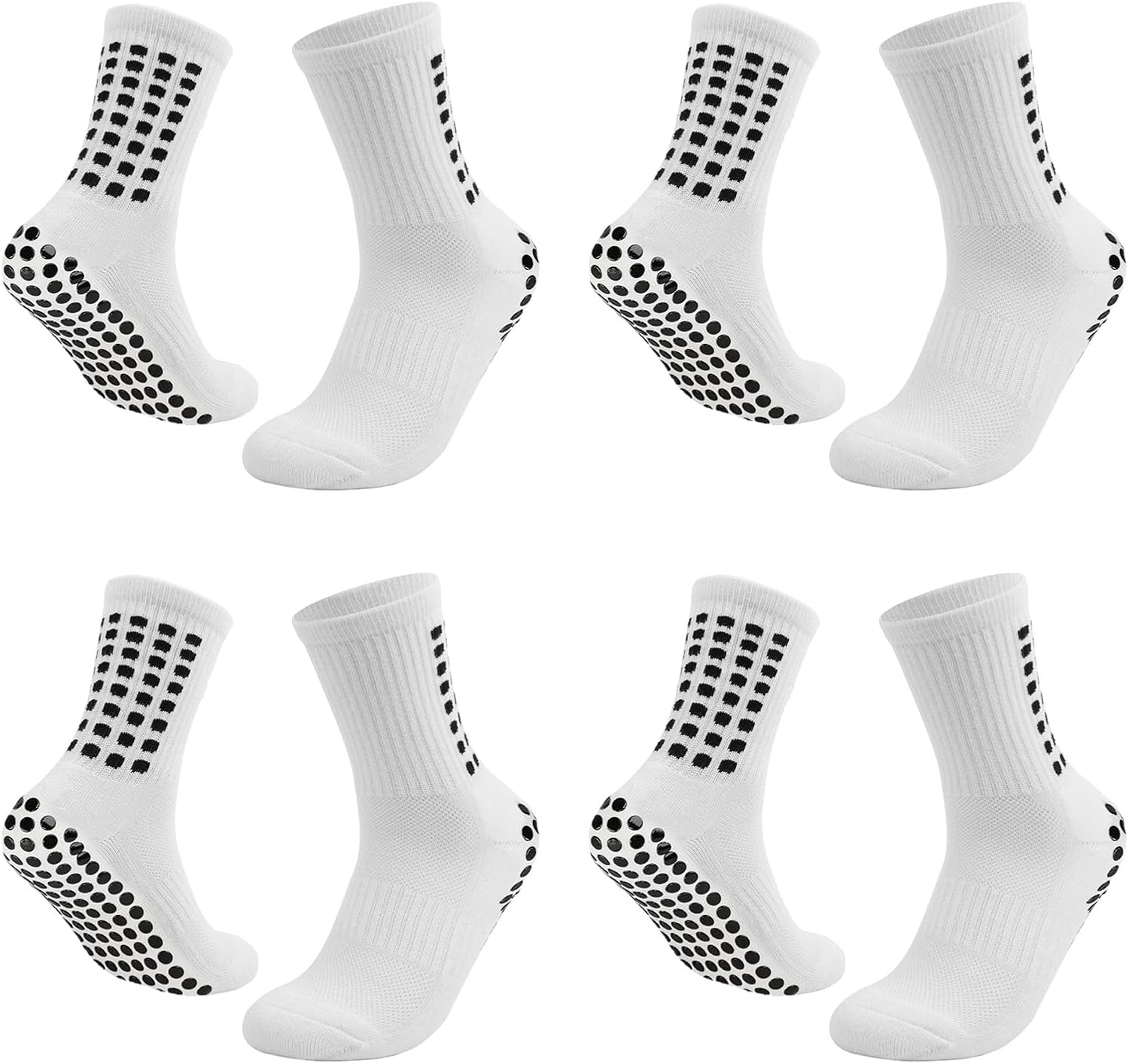 DOOCECIY 4 Pair Grip Socks Football Kids, Football Socks for Boys, Anti ...