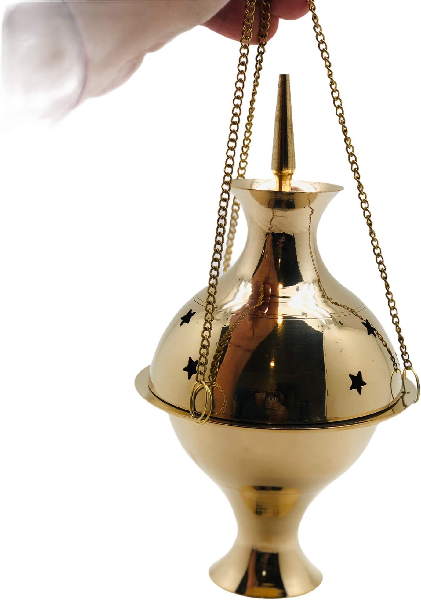 Amazon.com: Brass Burning Hanging Censer, Charcoal Incense Burner ...