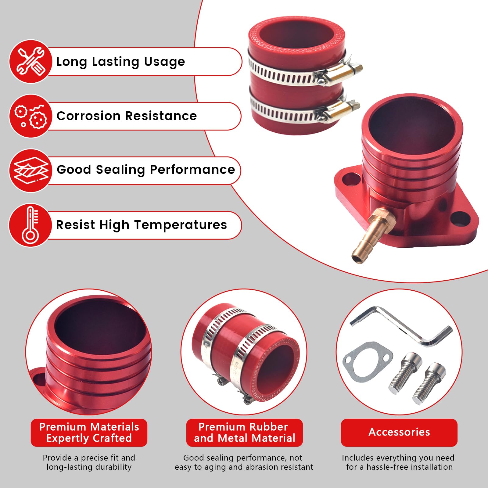 Snapklik.com : Racing Intake Manifold Pipe Inlet Adapter Kit For Predator 301cc 420cc 459cc ...