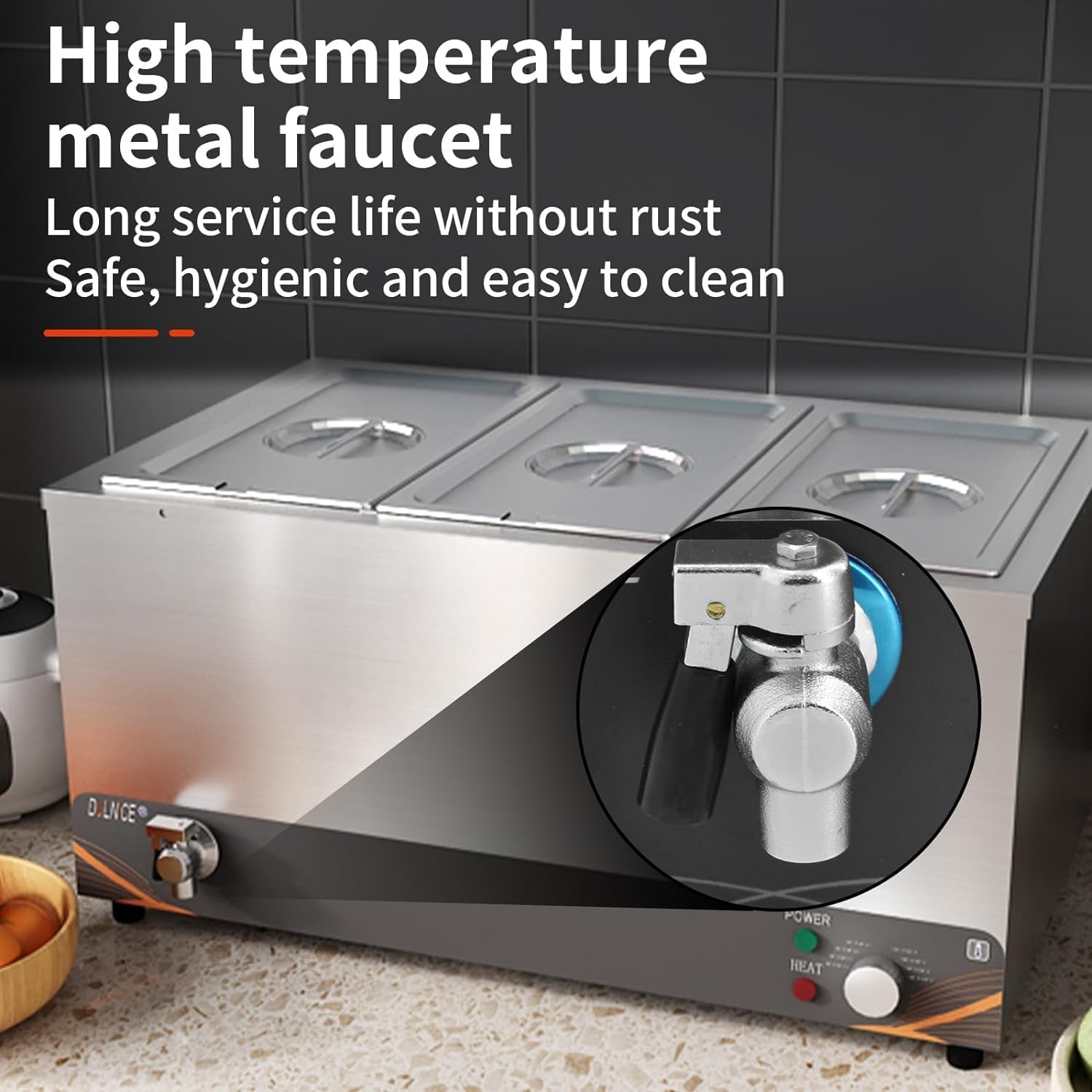 DULNICE Commercial Food Warmer,Electric 13GN*3 Pans Bain Marie ...