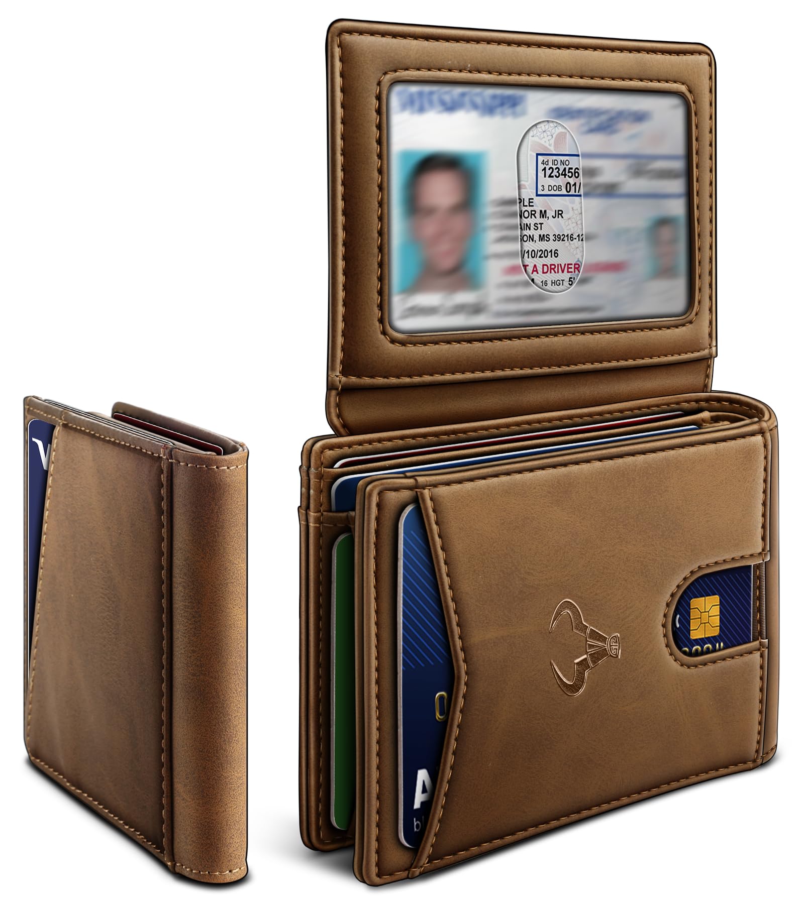 Amazon.com: BULLIANT Men Wallet, Slim Leather Wallet Front Pocket Card ...