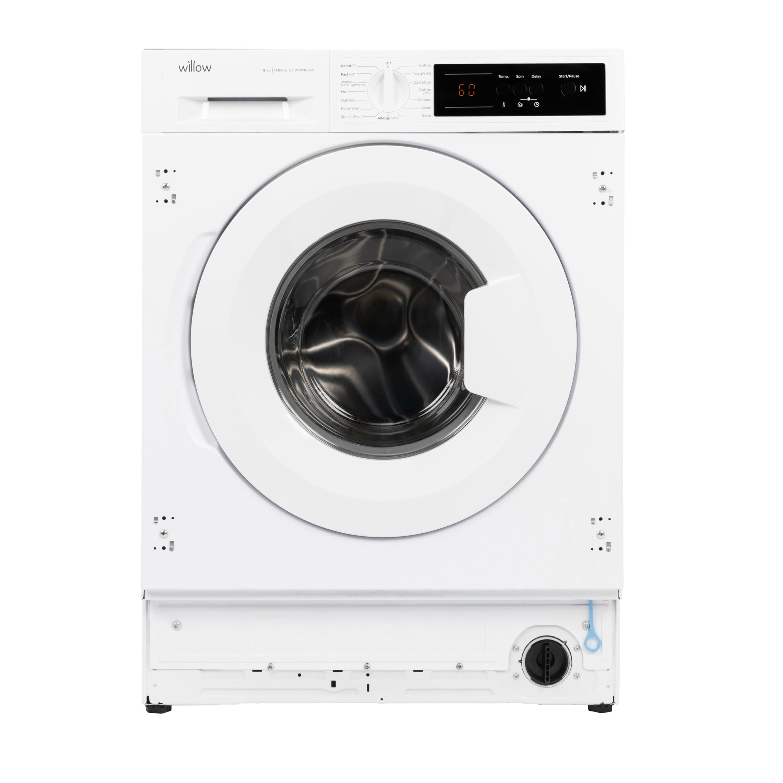 Willow WWM814BI 8kg 1400 RPM Integrated Washing Machine, Built In ...