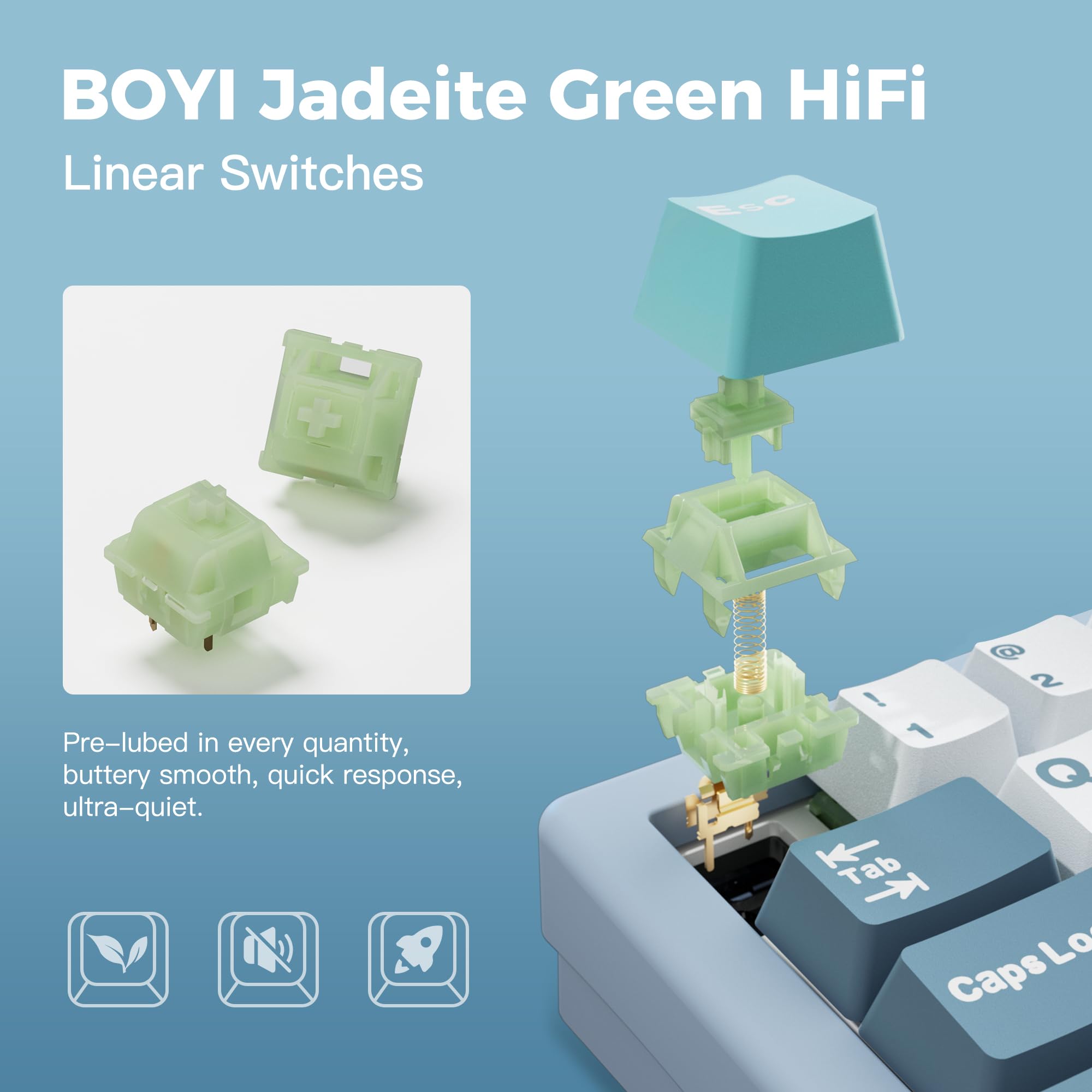 Snapklik.com : BOYI GMK67 65% Mechanical Keyboard,Hot-Swappable BT5.0/2 ...