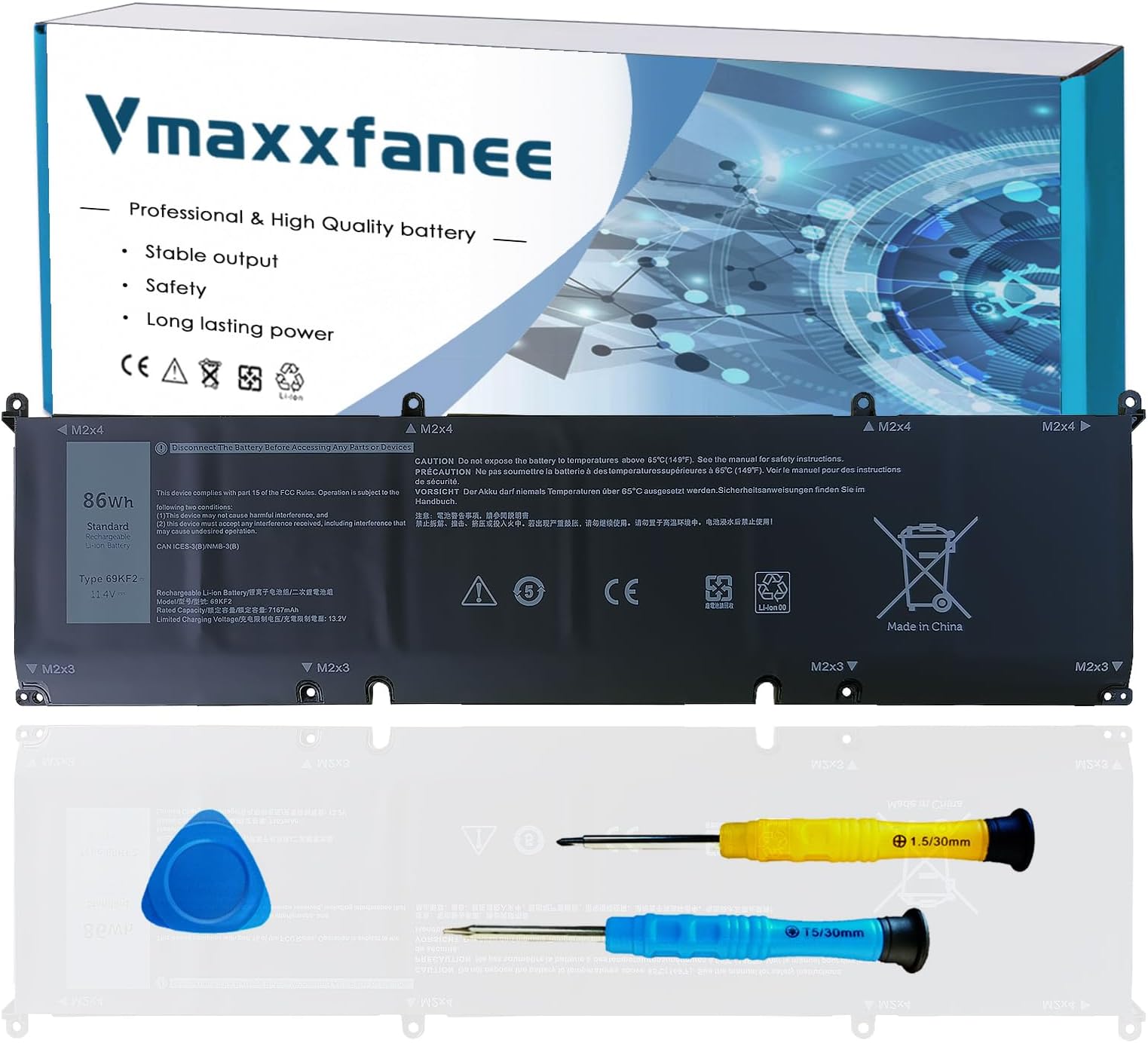 Amazon.com: IZKROR 69KF2 86Wh Battery Replacement for Dell Alienware ...