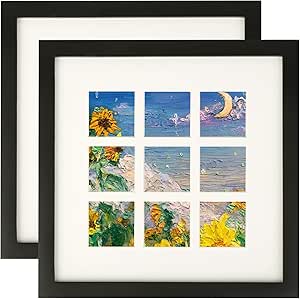 Amazon.com - AEVETE 10x10 Picture Frame Collage 9 Opening for 2x2 ...