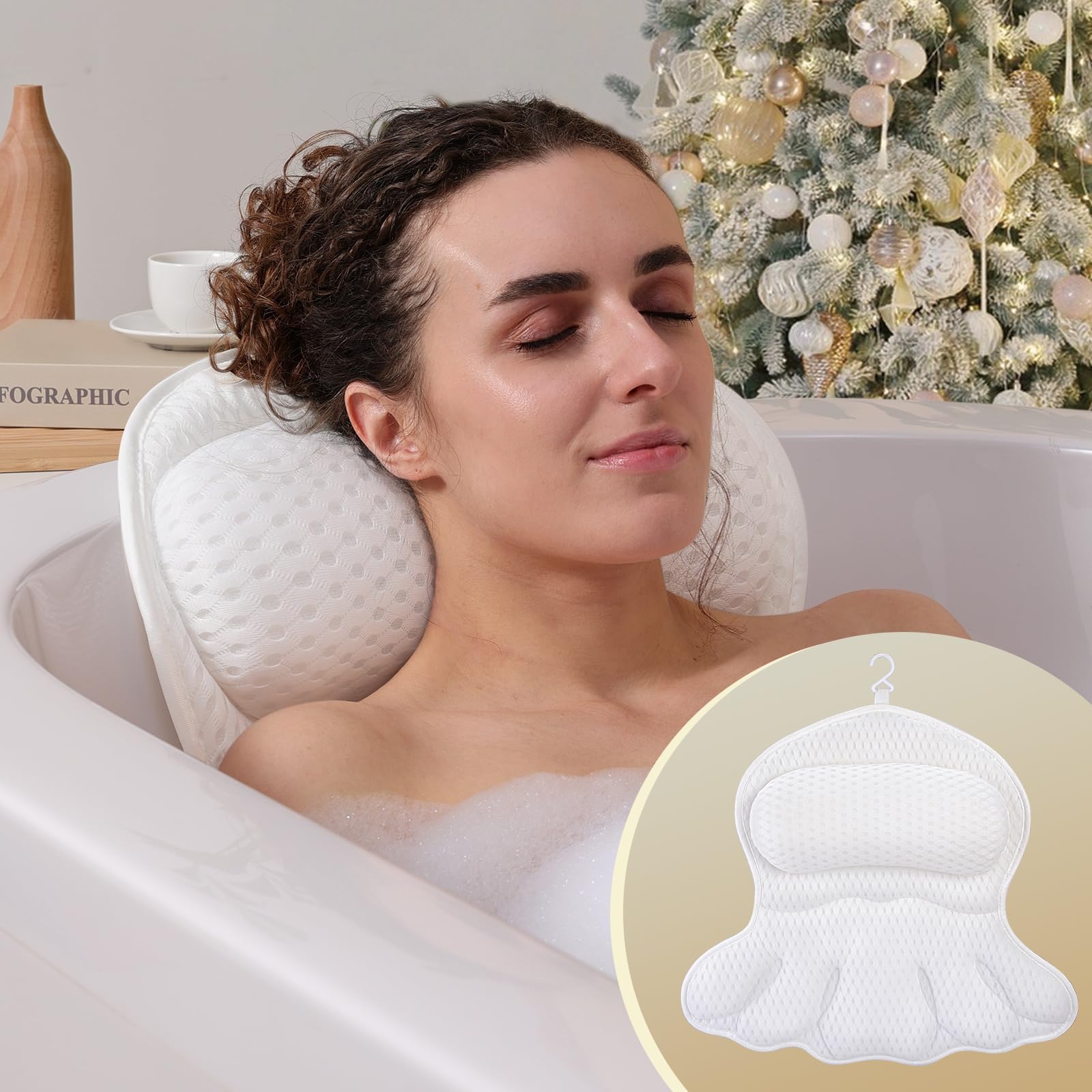 Amazon.com: Bath Pillow Bathtub Pillow, Luxury Bath Pillows for Tub ...
