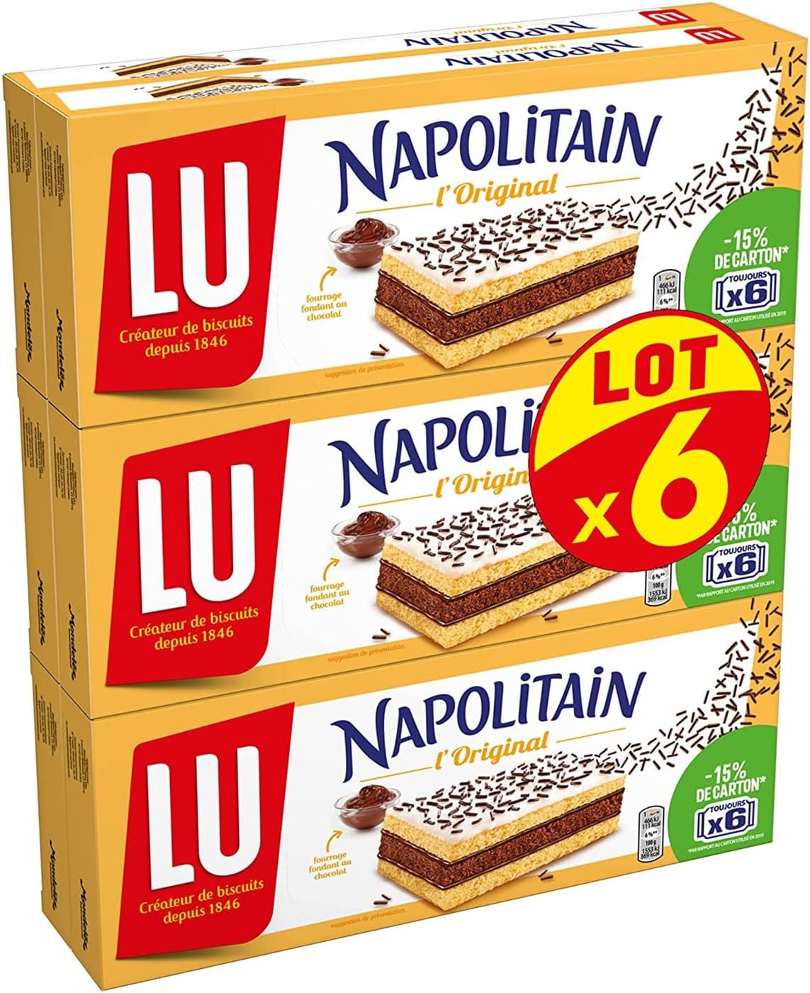 Napolitain LU - Gâteaux moelleux au Chocolat - Idéal pour le Goûter ...