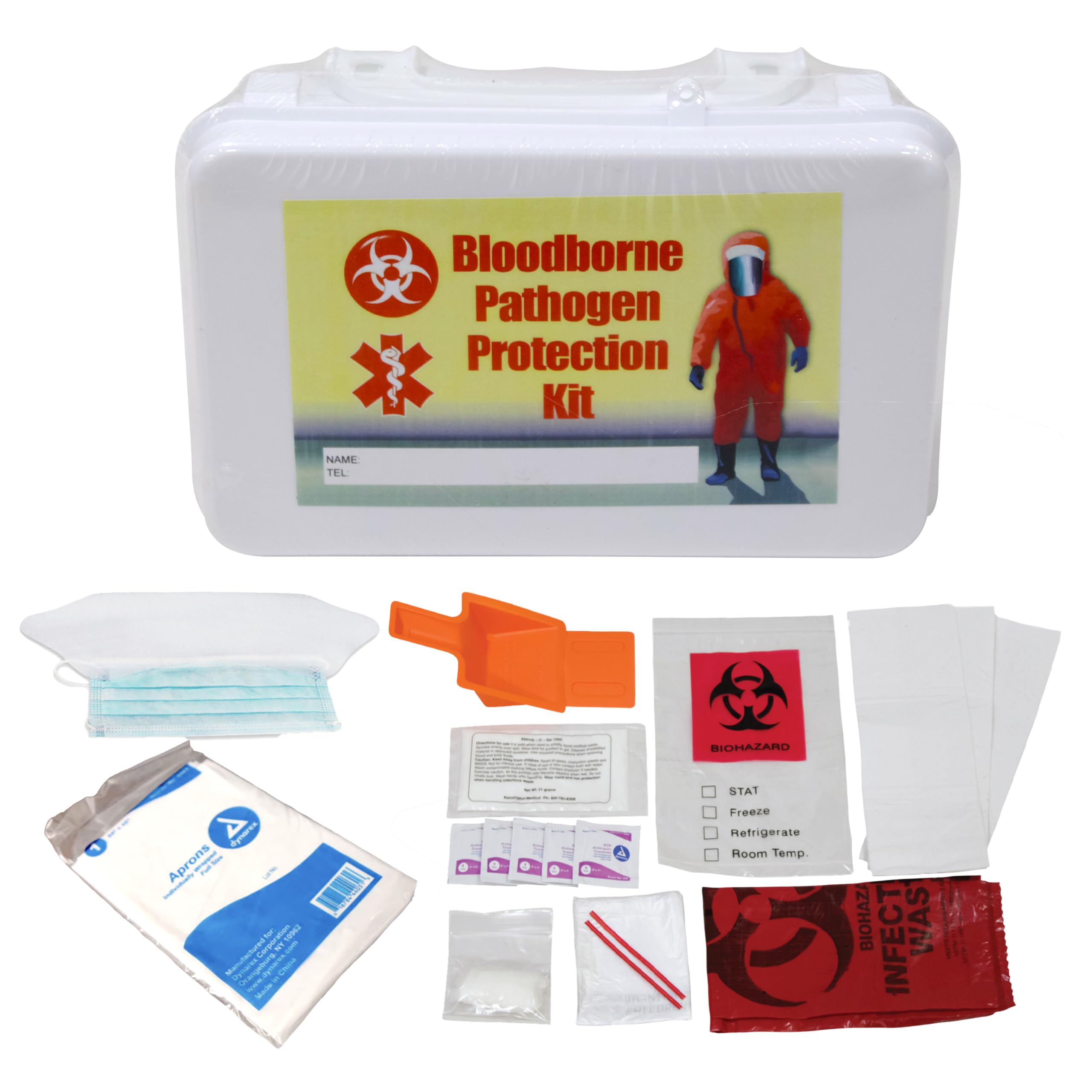 Amazon.com: Kemp USA Bloodborne Pathogen Kit in Plastic Case : Health ...