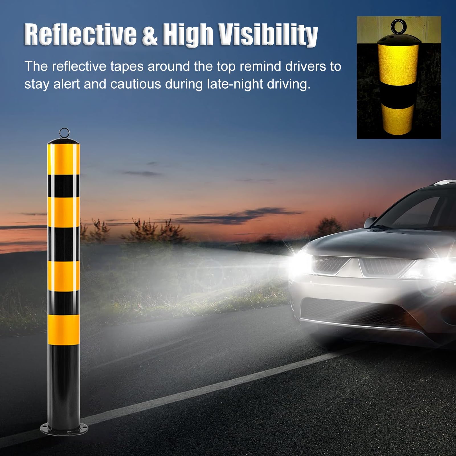 Reflective Parking Pole Amazon.com: Garage Removable Parking Bollards,