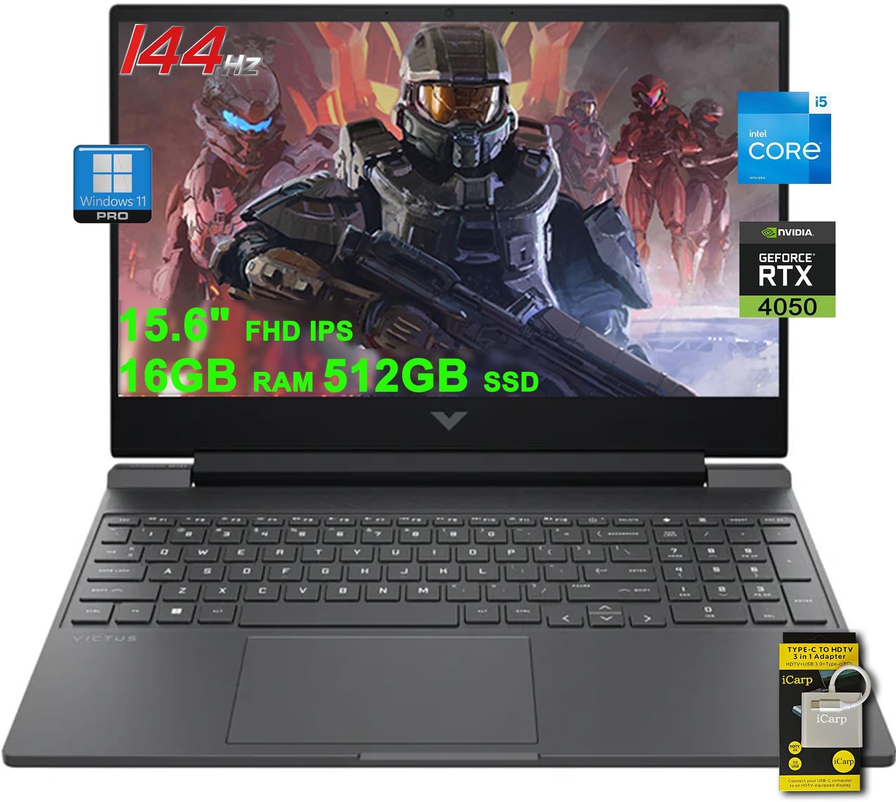 Amazon.com: HP Victus Gaming Laptop, 15.6" 144Hz FHD, 8-Core Intel i5 ...
