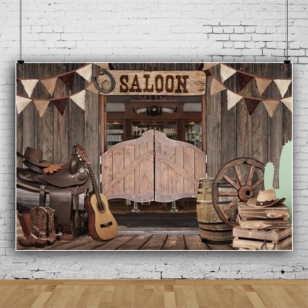 Leowefowa Vinyl 10x8ft Western Saloon Photography Backdrop Old Wild ...