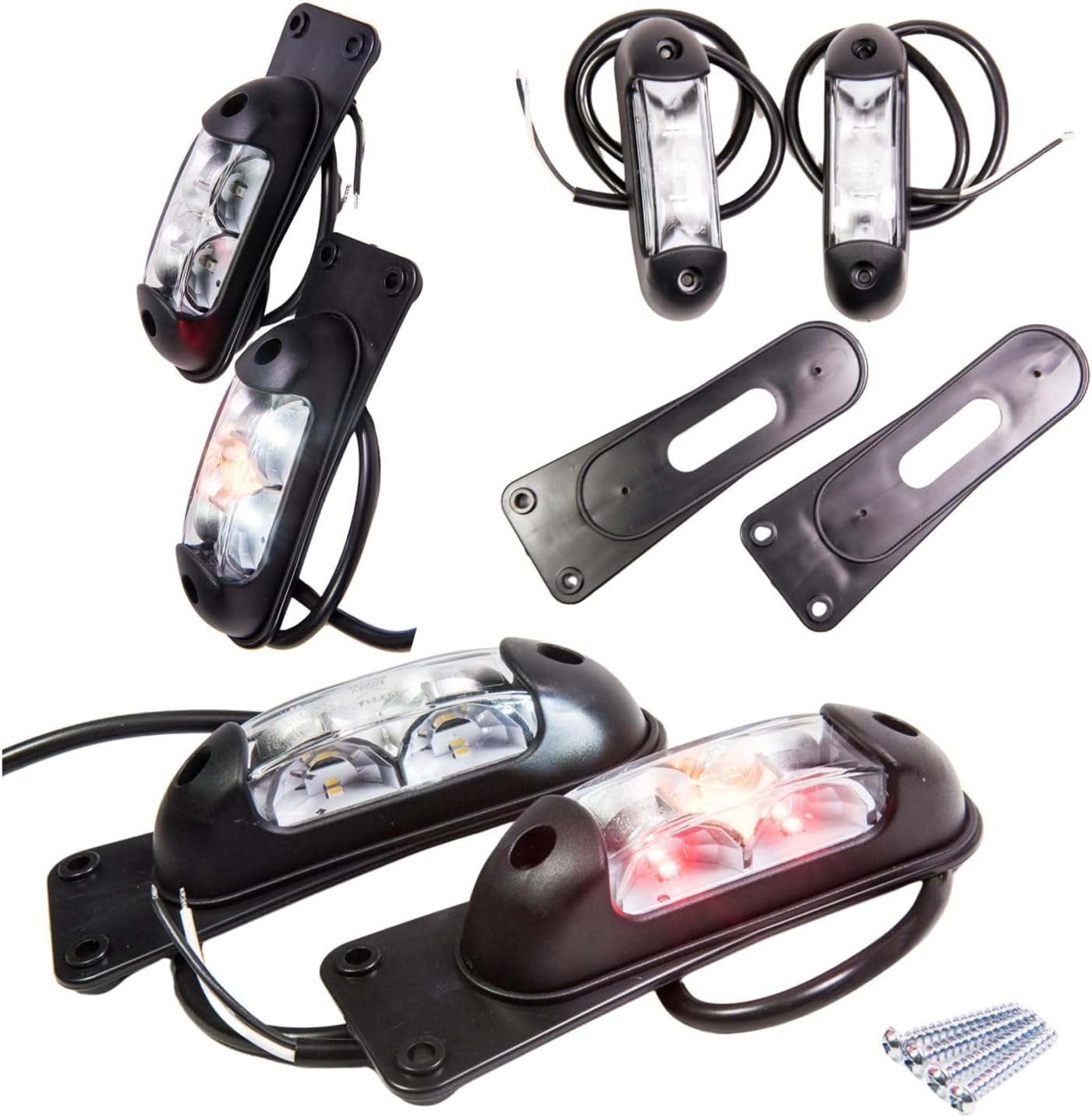 Amazon.fr : Lot de 2 feux de position latéraux rouge/blanc, Feu gabarit ...