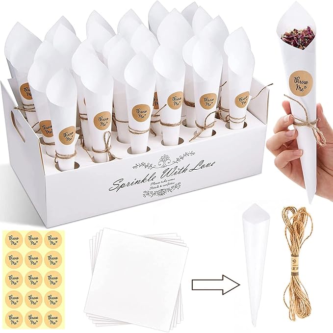 Amazon.com: 30 Pcs Party Confetti Cone Holder Box Set Stand Tray Box ...