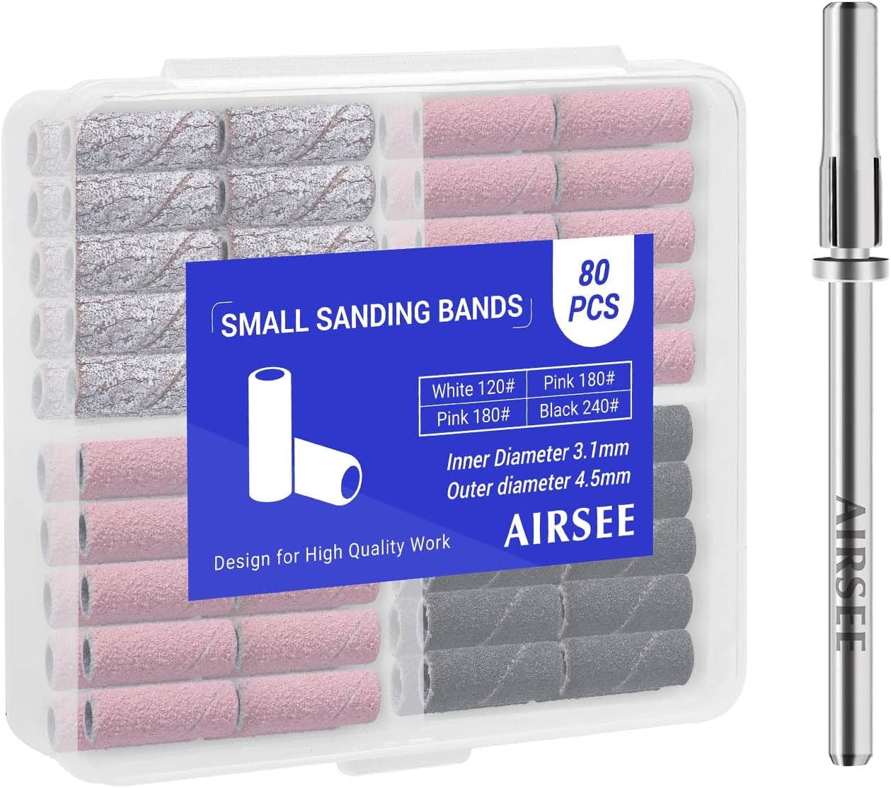 Amazon.com: YBLNTEK 80Pcs Small Sanding Bands with 3.1MM Mandrel Bit ...