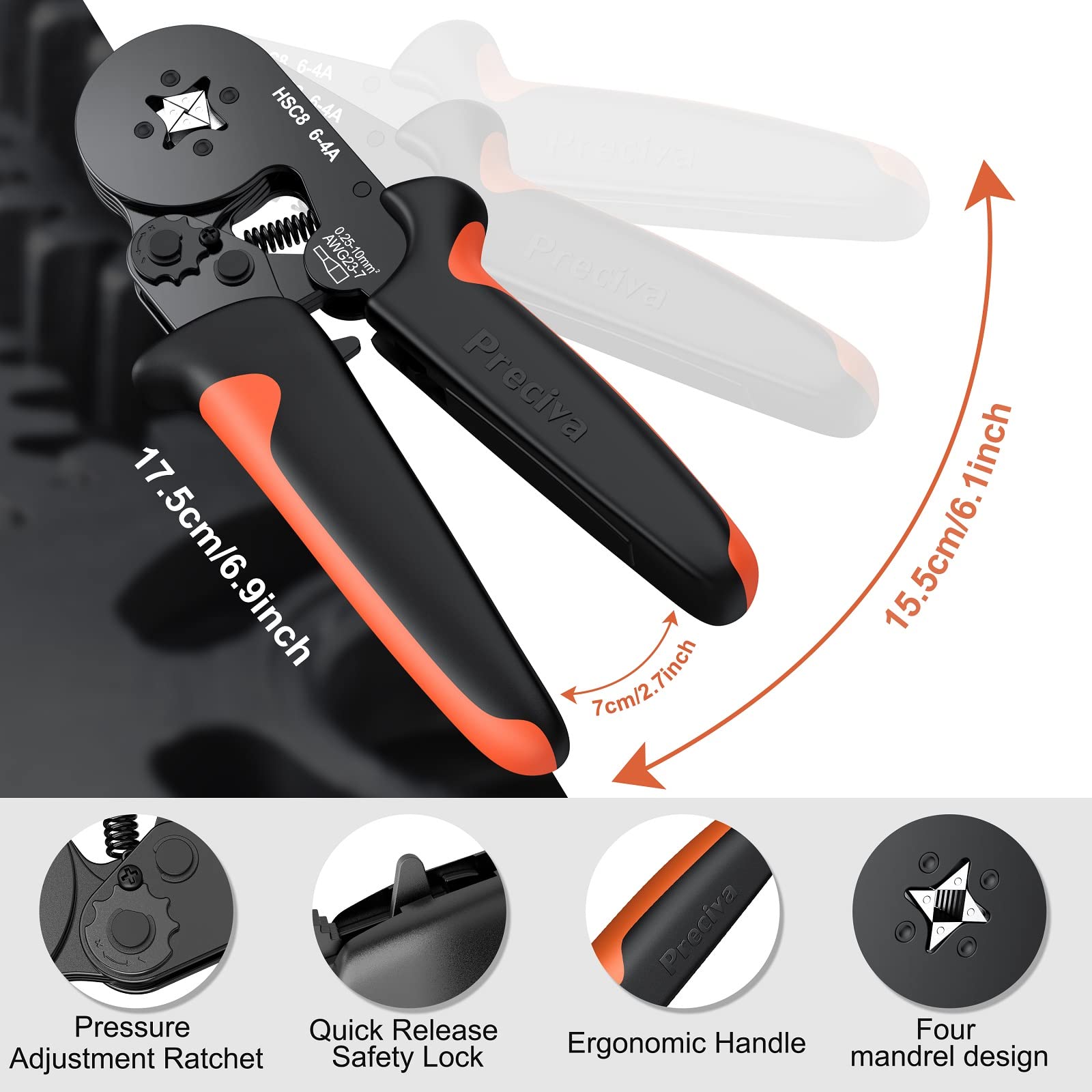 Snapklik.com : Preciva Ferrule Crimping Tool Kit, AWG 23-7 Self ...