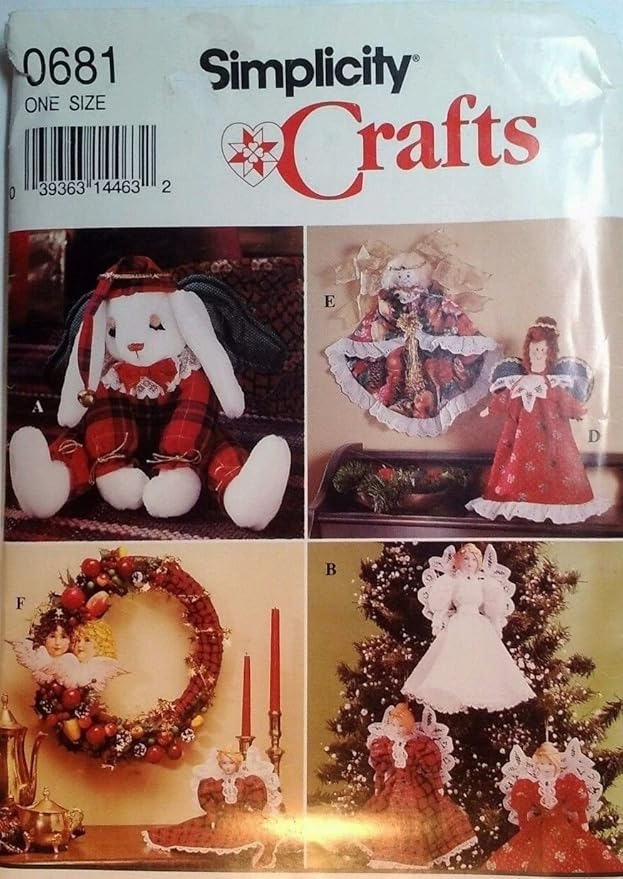 Amazon.com: Simplicity 8704 Crafts Sewing Pattern Christmas Angel Tree ...