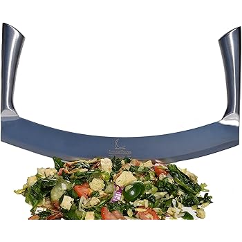Amazon.com: Mezzaluna Knife (Pizza Cutter) Vegetable Chopper for ...