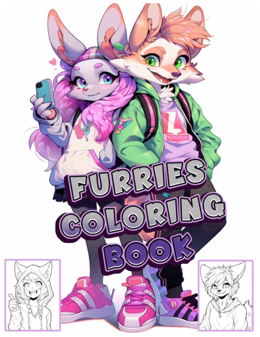 Amazon.co.jp: FURRIES COLORING BOOK: Anime Teenage Furry Coloring Book ...