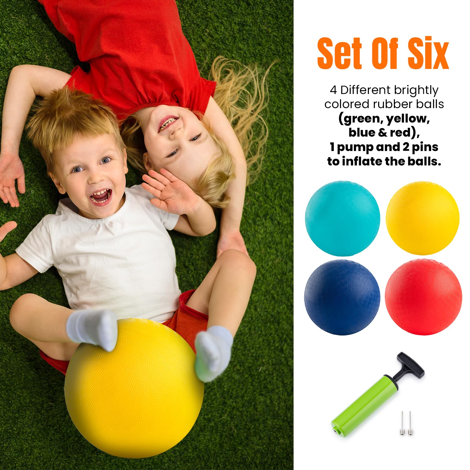 Snapklik.com : New Bounce Playground Balls For Kids - Set Of 4 Rubber ...