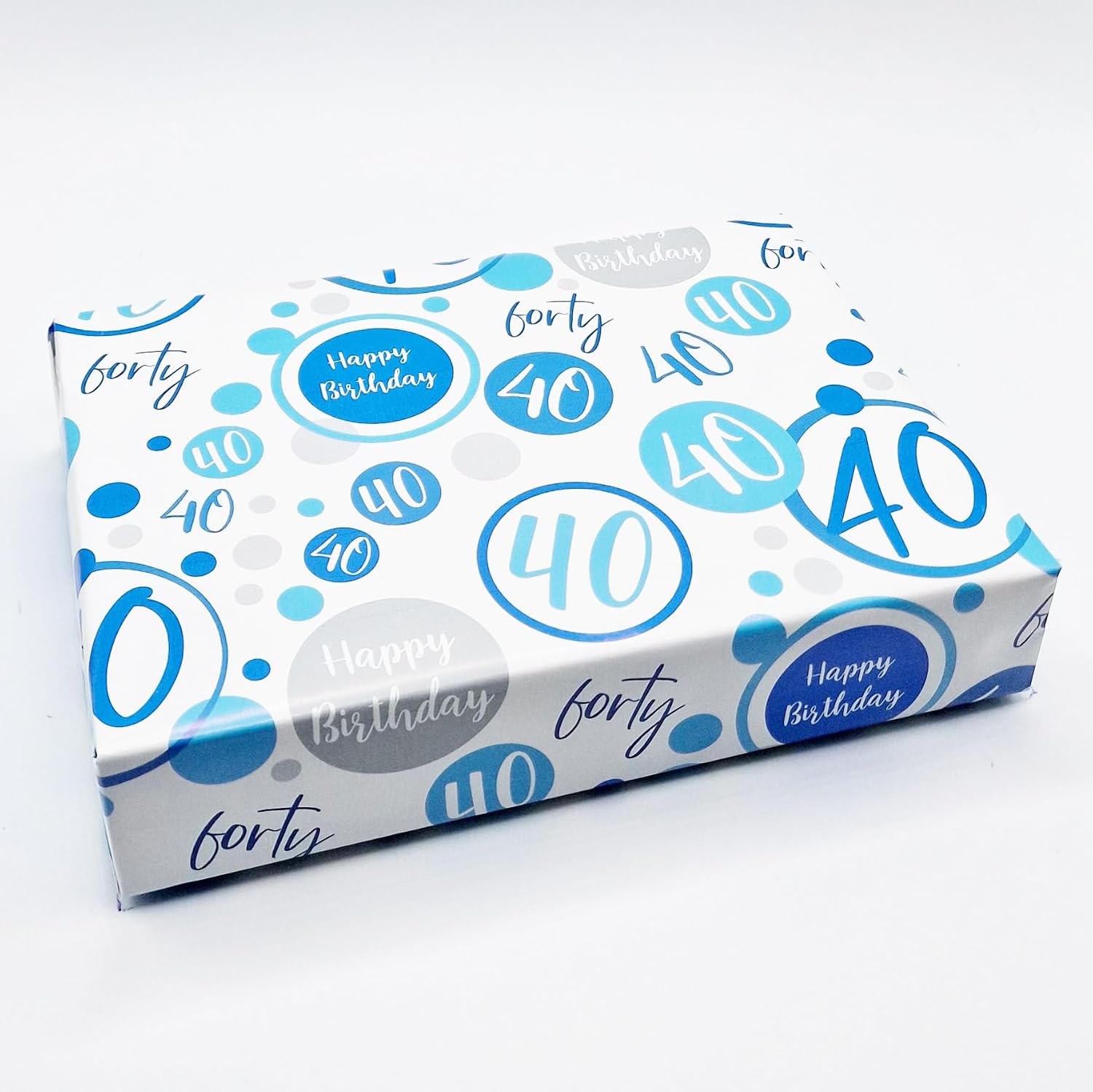 2 Sheets 40th Birthday Wrapping Paper Age 40 Birthday Gift Wrap MALE ...