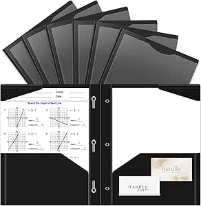 Briartw Heavy Duty Plastic Pocket Folder with Prongs for Letter Size ...