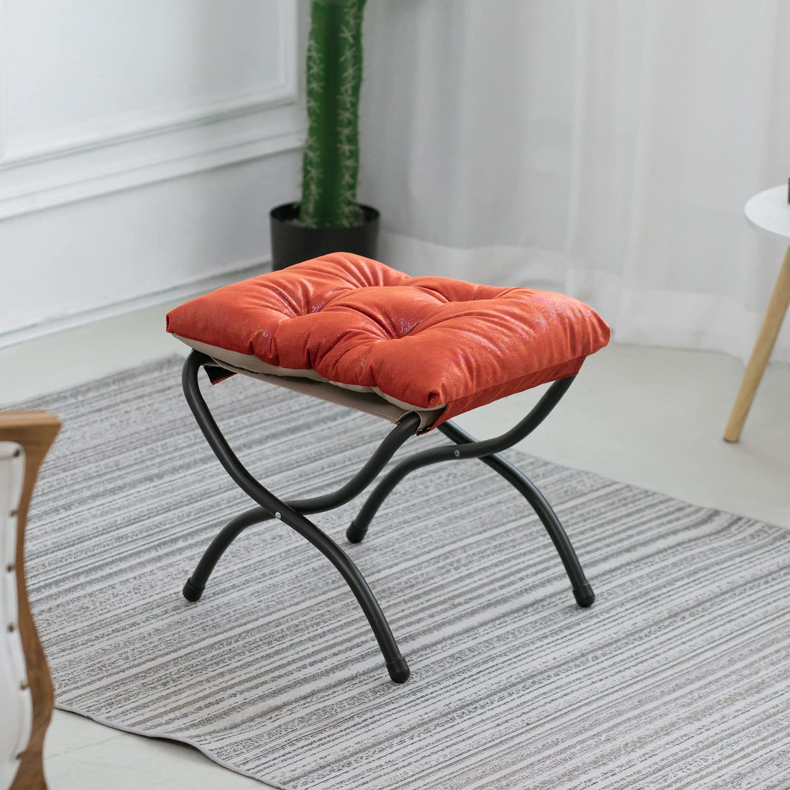 WELL-STRONG 15" Folding Foot Stool, Small Accent Foot Rest, Elegant ...