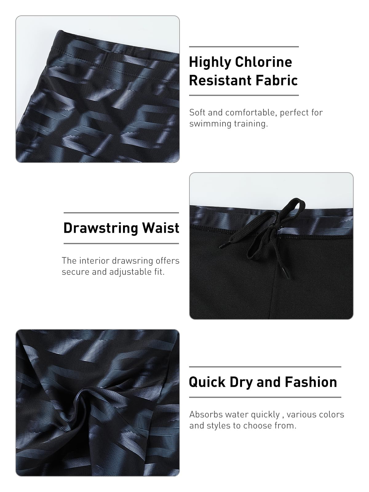 Snapklik.com : K898 Mens Square Leg Swimming Jammer Shorts UPF50+,Men ...