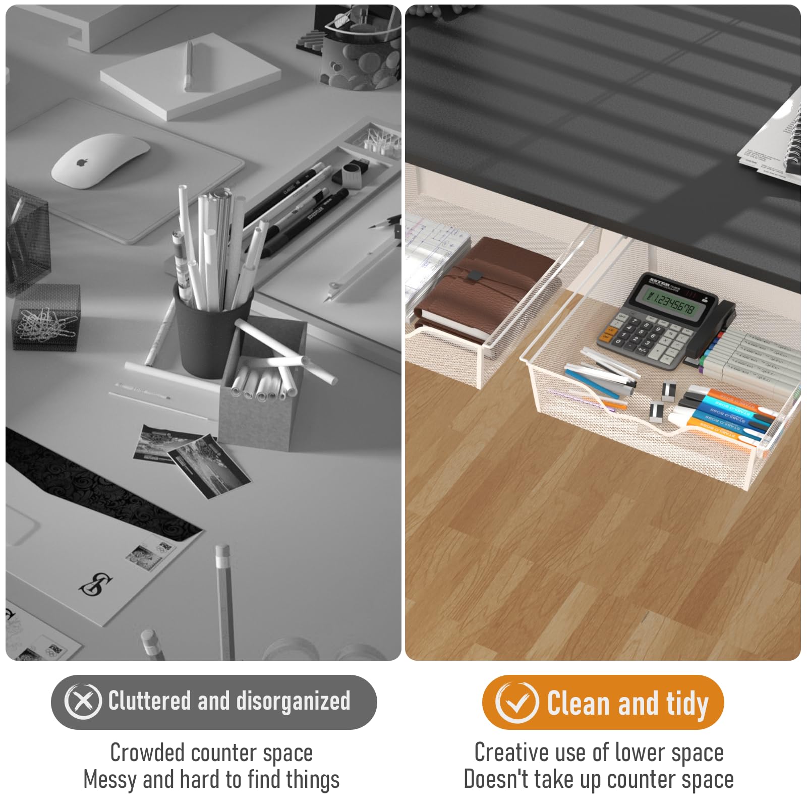 Under Desk Drawers ADWOLT Under Desk Drawer Clamp-On Sliding Pull-out ...