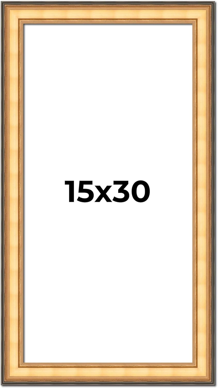 Amazon.com: 15x30 Frame Gold Plein Aire Solid Wood Picture Frame Width ...
