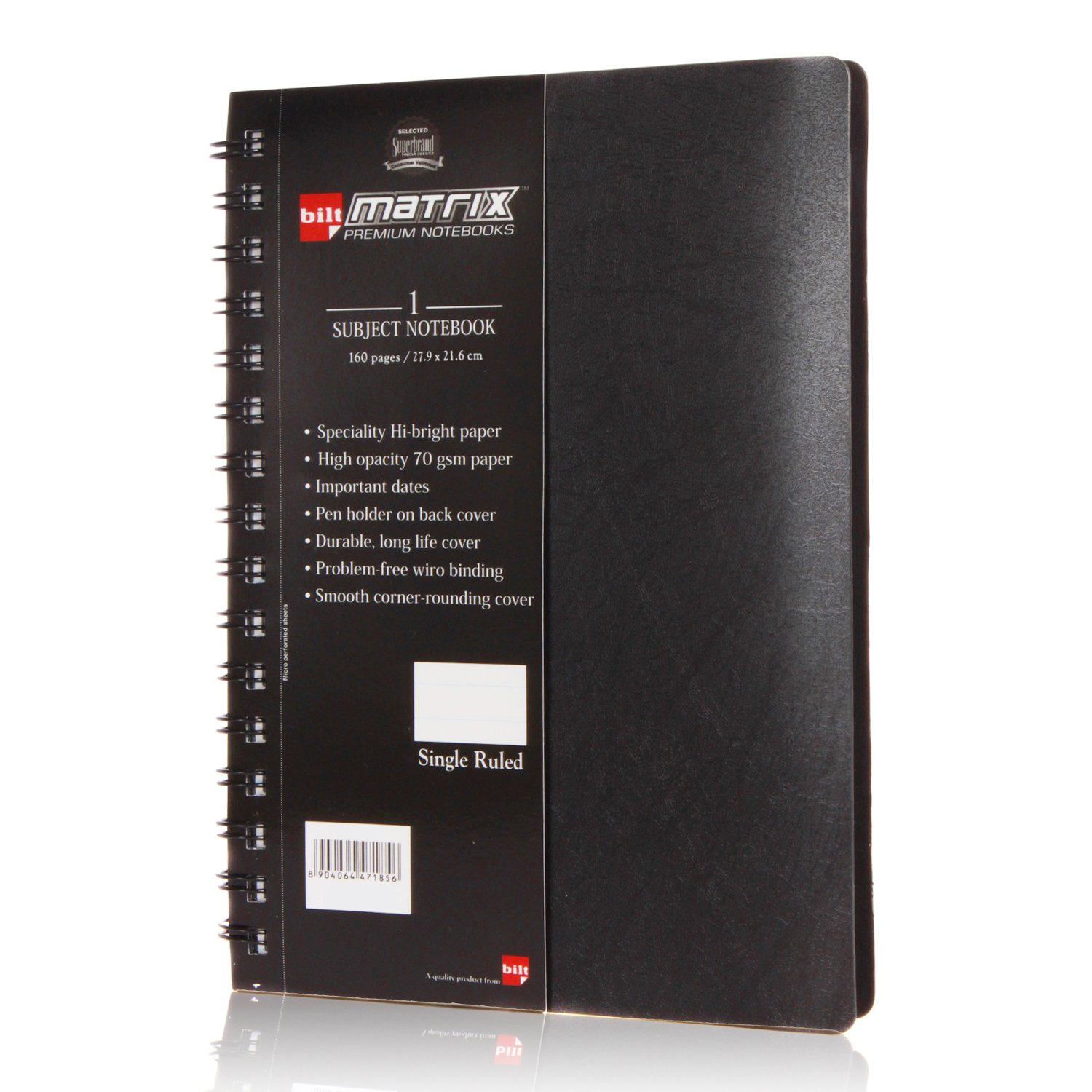 BILT Matrix Premium Notebook Single Subject - A5, 70 GSM, 160 pages ...