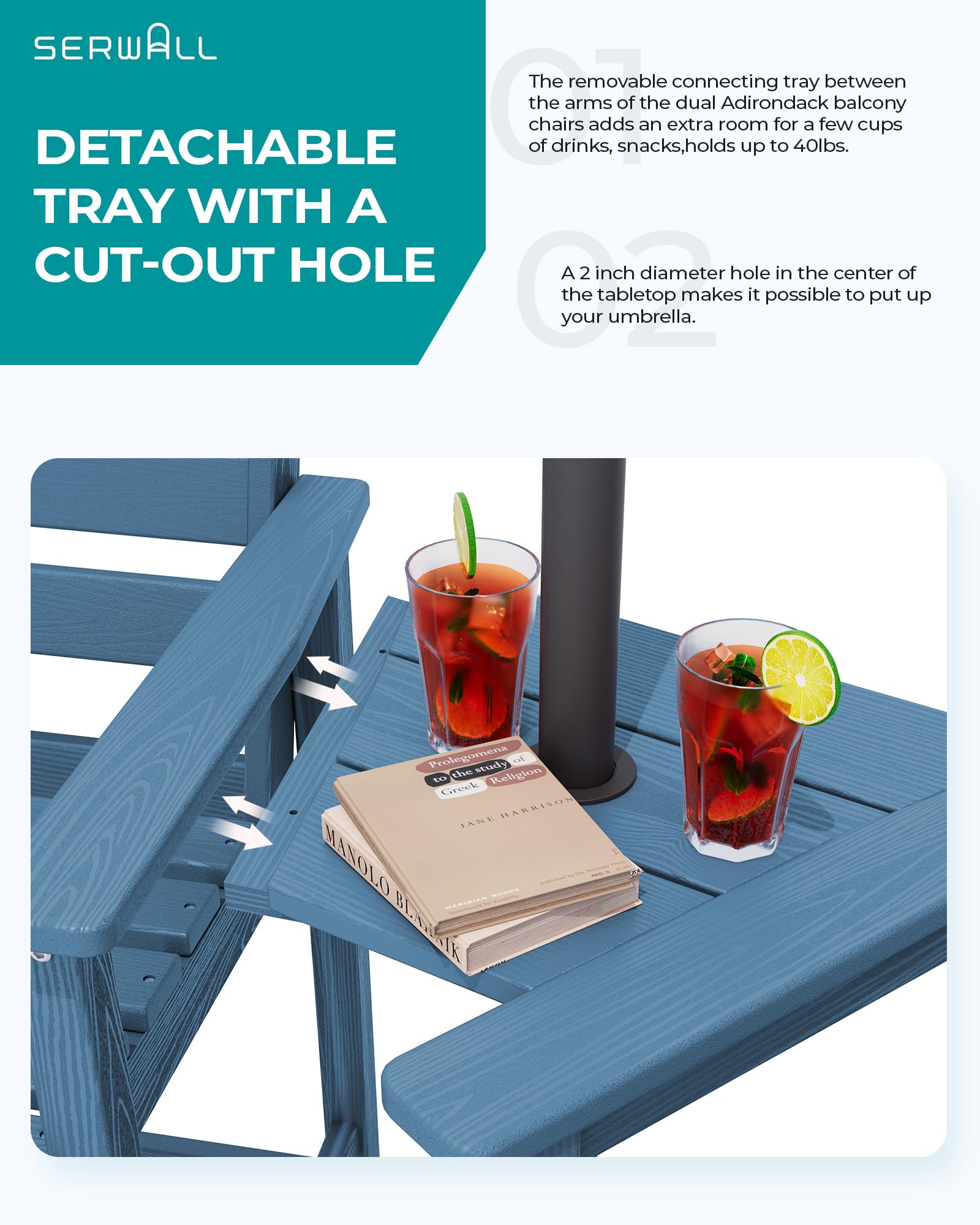 Snapklik.com : SERWALL Tall Adirondack Chairs Set Of 2